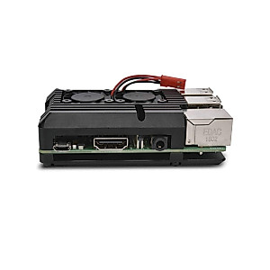Unistorm Raspberry Pi 3 Model B+ Aluminum Case with Dual Cooling Fan Metal Shell Black Enclosure Compatible with Raspberry Pi 3 Model B (with Dual Fan)