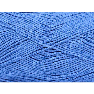Lot of 6 Skeins Ice Yarns Almina Cotton (100% Mercerized Cotton) Yarn Blue