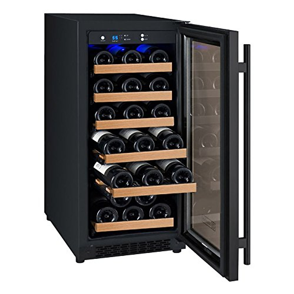 Allavino 15" Wide FlexCount II Tru-Vino 30 Bottle Single Zone Black Wine Refrigerator