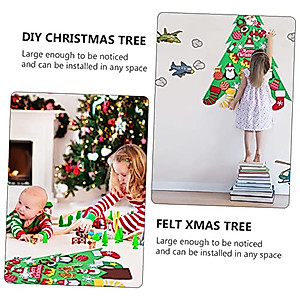 OATIPHO Felt Christmas Tree Kids Felt Christmas Tree Set Felt Xmas Tree Ornament DIY Felt Christmas Tree Kids Suit Play Set Toddler Gift Felt Christmas Tree Adornment DIY Decorations Blush