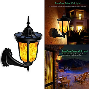 ZHUANYIYI Solar Lights Outdoor,Solar Garden Lights Outdoor Light with Flickering Home Garden Decor,LED Flame Light,Garden Villa Outdoor Street Light