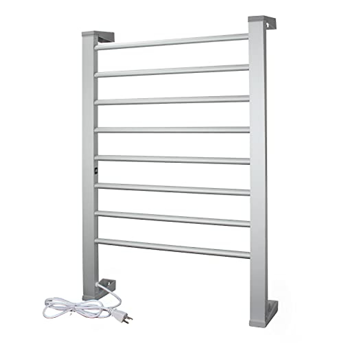 ELEGANTLIFE Electric Towel Warmer with Built-in Timer Auto Power Cutoff,Heavy Feet Steady Freestanding & Wall Mount Towel Warmers for Bathroom,8 Bars Heated Towel Rack Aluminum Oversized