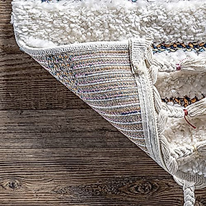 nuLOOM Angela High-Low Modern Diamond Tassel Area Rug, 6' 7" x 9', Beige