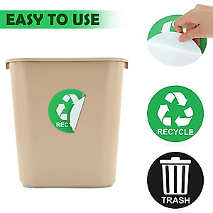 8 Pcs Recycle Sticker for Trash Can Large Trash Sticker Sign Recycling Sticker Self-Adhesive Vinyl Garbage Trash Recycle Stickers Recycling Signs Recycle Decals for Trash Can Home Office Bars