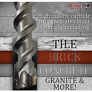 ArcherPRO 1-1/2” x 21" Inch SDS Max Drill Bit for Fast Concrete and Rock Drilling. SDS Max Rotary Hammer Drill bits with Carbide tip for Concrete and Stone. Perfect for use with Dexpan.