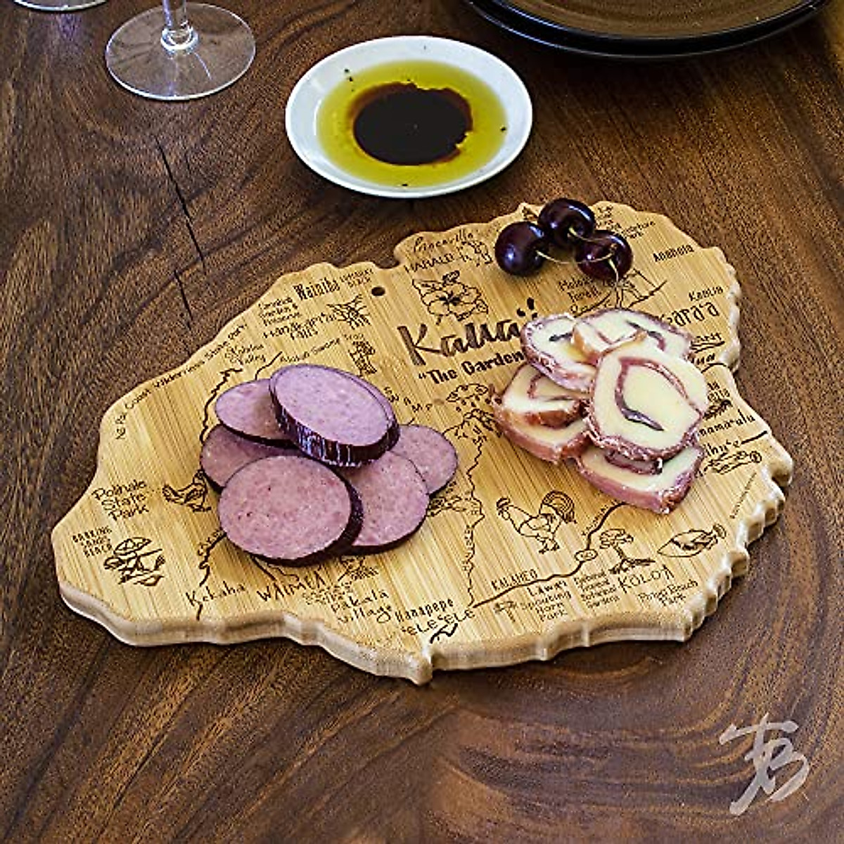 Totally Bamboo Destination Kauai Serving and Cutting Board, Includes Hang Tie for Wall Display