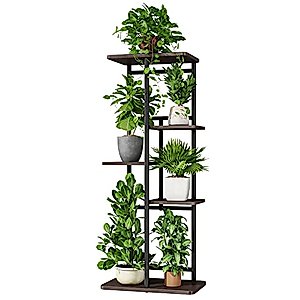 Bamworld Tall Plant Shelf Indoor Metal Plant Stand Outdoor 5 Tier Black Large Plant Stands for Multiple Plants Flower Stand Pot Holder for Patio Garden Corner Balcony Living Room