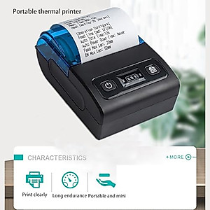 Heayzoki 58mm Thermal Receipt Printer, Portable Thermal Printer, Multi Language Support Bluetooth Mobile Thermal Printer,1500mAh Battery