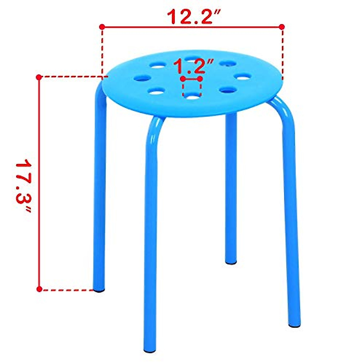 Yaheetech 17.3'' 5PCS Indoor Outdoor Industrial Stackable Stools Bar Chairs Colorful Chairs