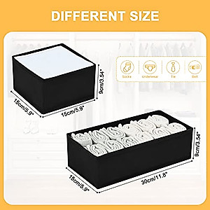DIMJ Drawer Organizers, Set of 4 Clothes Drawer Organizer, Foldable Closet Drawer Organizer, Dresser Drawer Organizers Dividers for Baby Clothes, Socks, Belt, Tie (Black)