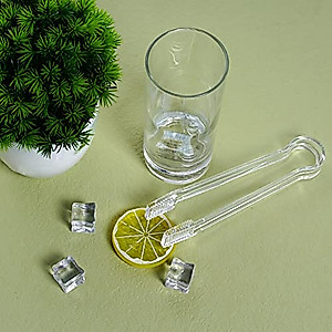 10 Pcs Plastic Buffet Serving Tongs, Clear Kitchen Tongs Mini Serving Utensil Tongs for Food Ice Salad Buffet Barbecue Cookies, 6.3 Inches