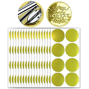 Christmas Gold Embossed Stickers Envelope Seals for Wedding Invitations 1 3/4" - Christmas Metallic Foil Package Envelope Certificate Wafer Seals for Party Favors, Packages, Greeting Cards 200 Pcs