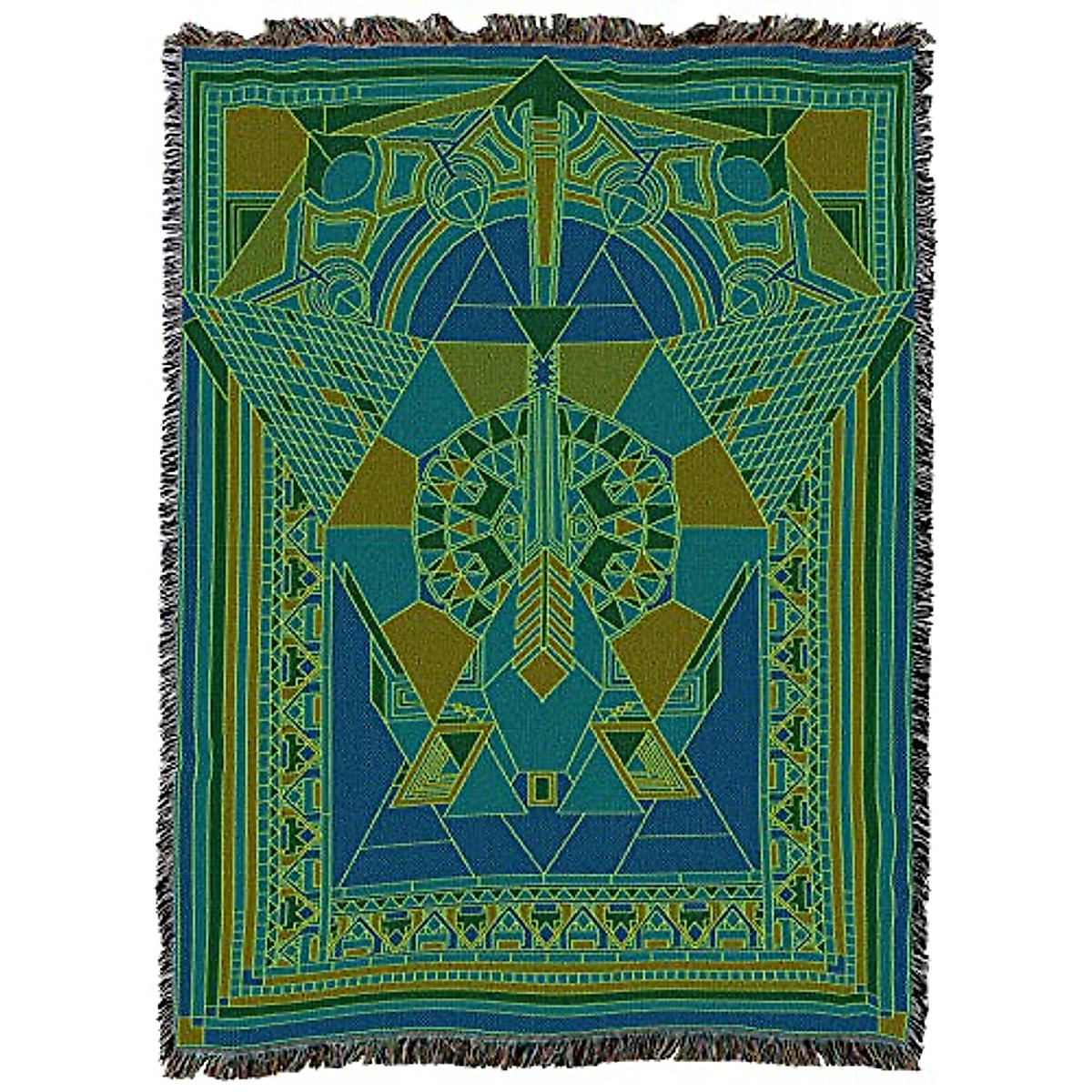 Pure Country Weavers Frank Lloyd Wright Imperial Peacock Blanket - Mission Prairie School Style - Gift Tapestry Throw Woven from Cotton - Made in The USA (72x54)