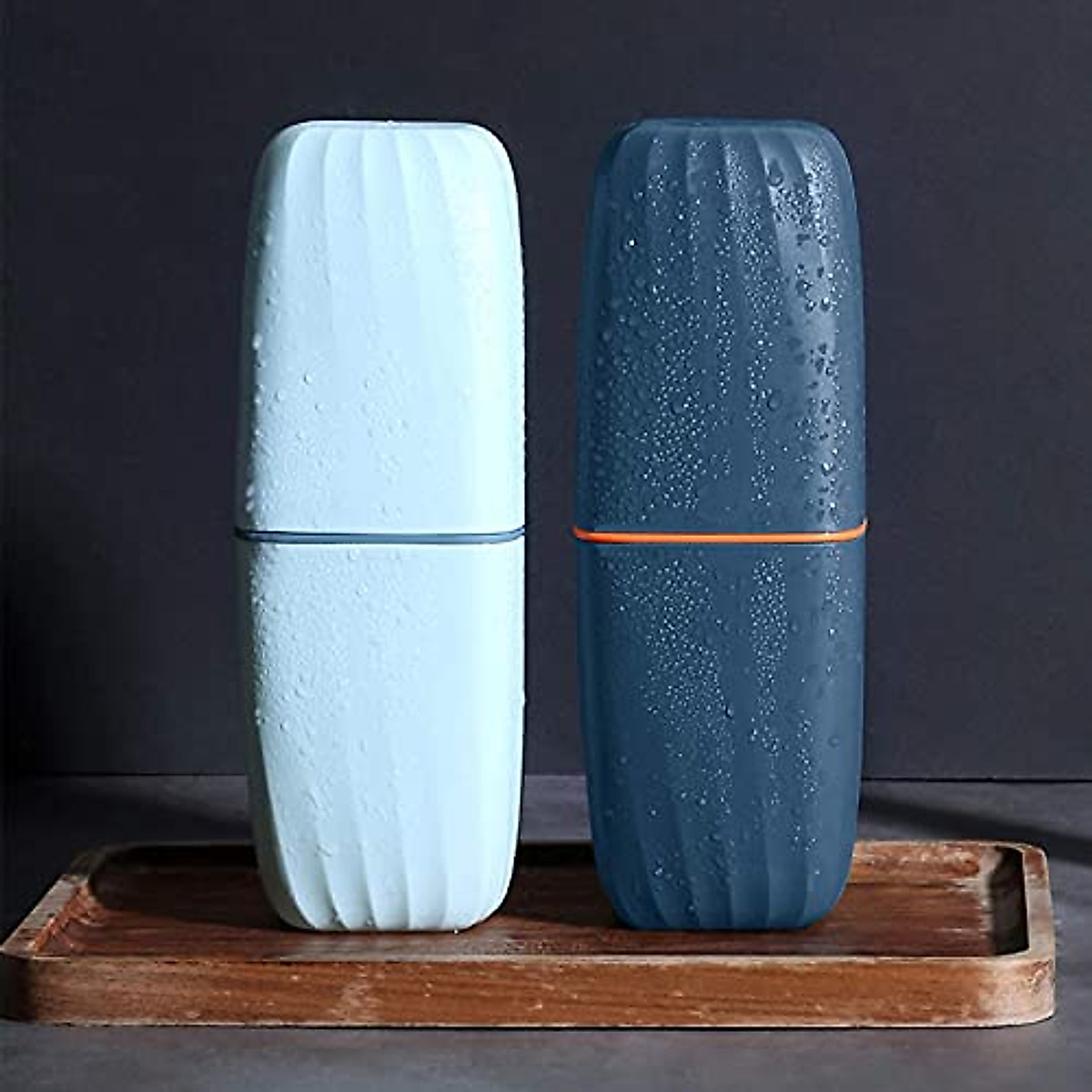 Toothbrush Travel Case Multifunction Toothbrush Holder and Cup Easy Carrying for Trip, Camping Or Daily Use (Light Blue)