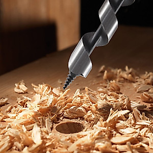 Muretnze 5/8 Inch x 12 Inch Long Auger Drill Bit for Wood, Hex Shank 3/8 Inch for Wood, Extra Long Drill Bits Brad Point Augers Drill Bits for Soft and Hard Wood, Plastic and Drywall.