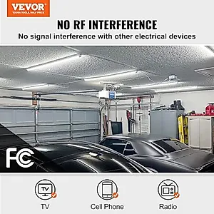 VEVOR 10 Pack LED Shop Light, 4 FT, 40W Linkable Shop Light Fixture, 5000 LM Ceiling Lights 59 in Power Cords with ON/Off Switch 48 in Connector Cables, for Garage Warehouse Home Workkshop and Office