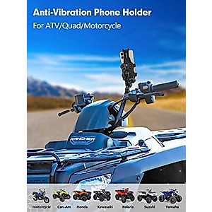 ZIDIYORUO Motorcycle ATV Phone Holder, Aluminum Heavy Duty Phone Mount for Motorcycle Universal 7/8"-9/8" Handlebars, Fit for All iPhone 14 13 12 Pro Max Android Samsung Smart Devices