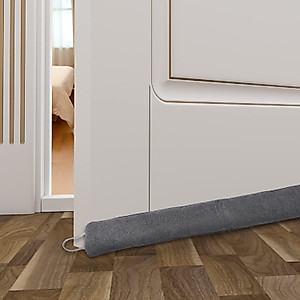 2 PCS Door Draft Stopper 36 Inch Heavy Duty Under Door Draft Blocker,Door Snake, Bottom Section Seal, Noise and air, Energy efficient door guard-Grey