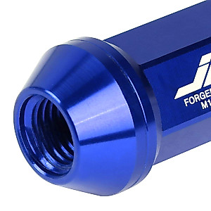 J2 Engineering 7075 Aluminum Blue M12 x 1.5 20Pcs L: 50mm Close-End Lug Nut w/Adapter