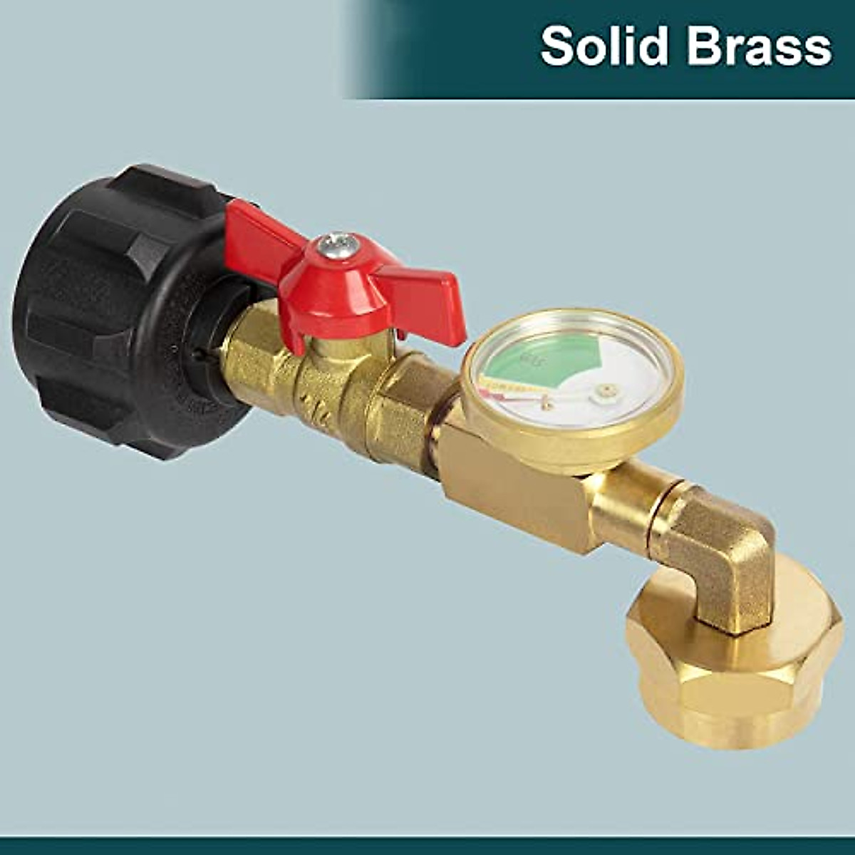 PRIZOM Propane Refill Adapter with Valve and Gauge, Fill 1 Lb Bottles From 20 Lb Tank, 90-Degree Elbow Design, Easy To Use