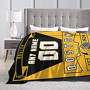 Custom Blanket for Bed Personalized Fans Gift Hockey City Summer Winter Fleece Throw Blankets Add Name and Number Personalized