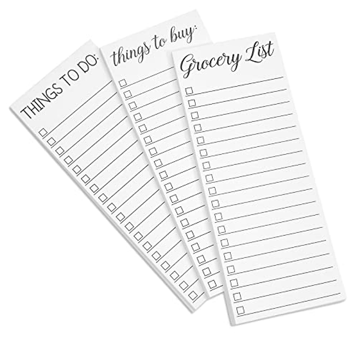 6-Pack Grocery List Magnet Pad for Fridge, To-Do Planner, Things To Buy, Things To Do Shopping Notepad for Locker, Filing Cabinet, Appointment Reminders, Meal Plans (3.5x9 in)
