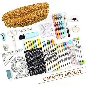 sikiwind Plush Pencil Case, Fluffy Stationery Cover Cute Makeup Pouch Holder Teen Girls Boys Students Storage Bag for Coin Purse Pencil Cosmetic Pencil Cases for Teenage Girls