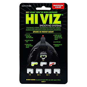 HIVIZ Spark III Shotgun Front Rifle Sight Replacement,Green, Red, and White