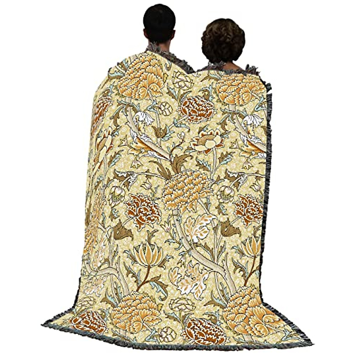 Pure Country Weavers William Morris Cray Butterscotch Blanket - Arts & Crafts - Gift Tapestry Throw Woven from Cotton - Made in The USA (72x54)