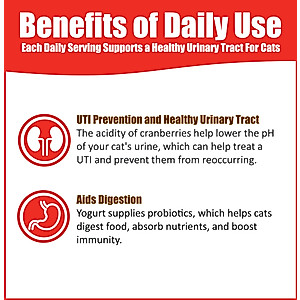 Whole Life Pet Cat Urinary Supplement, Feline UTI Remedy & Prevention, Urinary Tract Infection Treatment - Natural Cranberry for Cats, Cat Probiotic for Health & Digestive Support - 30-Day Supply