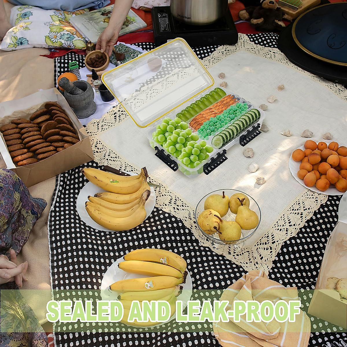 Zansens Travel Charcuterie Board with Lid,Snackle Box Container,Tackle Box for Snacks,Removable Dividers,Snacklebox,Keep Snacks Dry and Fresh,For Beaches, Picnics, Parties Organizer for Refrigerator