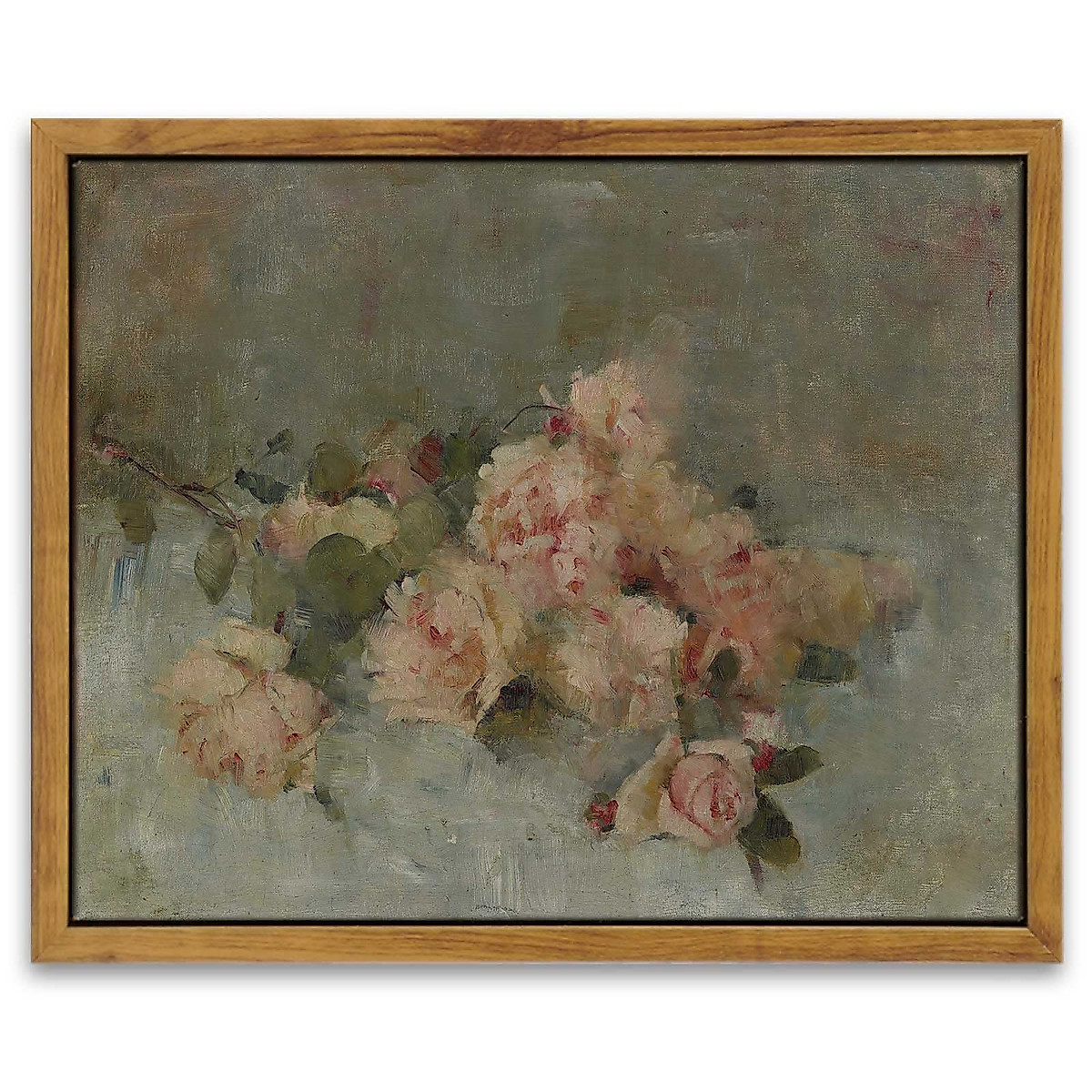 InSimSea Framed Wall Art Home Decor Classical Oil Painting Roses Canvas Prints Wall Decorations Home Office Bathroom Decor 8x10in/20x25cm
