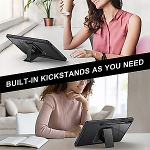 Soke Galaxy Tab S8 Plus/S7 FE/S7+ Case 12.4 Inch,with S Pen Holder&Built-in Screen Protector,Rugged Full Body Protective Case for Samsung Galaxy Tab S8+ 2022/S7 FE 2021/Tab S7 Plus 2020, Black