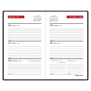 2023-2024 Office Depot® Brand Weekly Academic Planner, 4" x 6-3/8", 30% Recycled, Black, July 2023 to June 2024