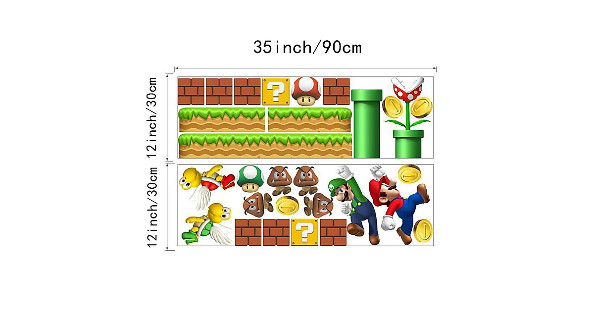 Super Mario Wall Decals - Build a Scene for Kids Room Decor