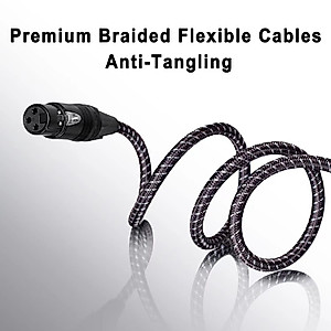 MIKIZ 100 ft XLR Cables Braided 100ft 2 Packs- Balanced XLR Male to Female for Microphone Speaker