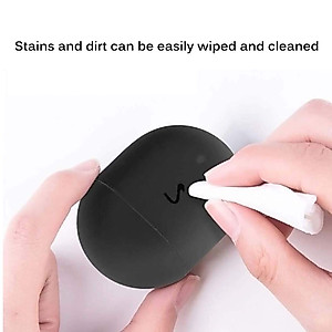 Compatible for Google Pixel Buds 2 Case Cover, [Front LED Visible] Keychain Silicone Protective Cover Case for Google Pixel Buds 2 (Black)