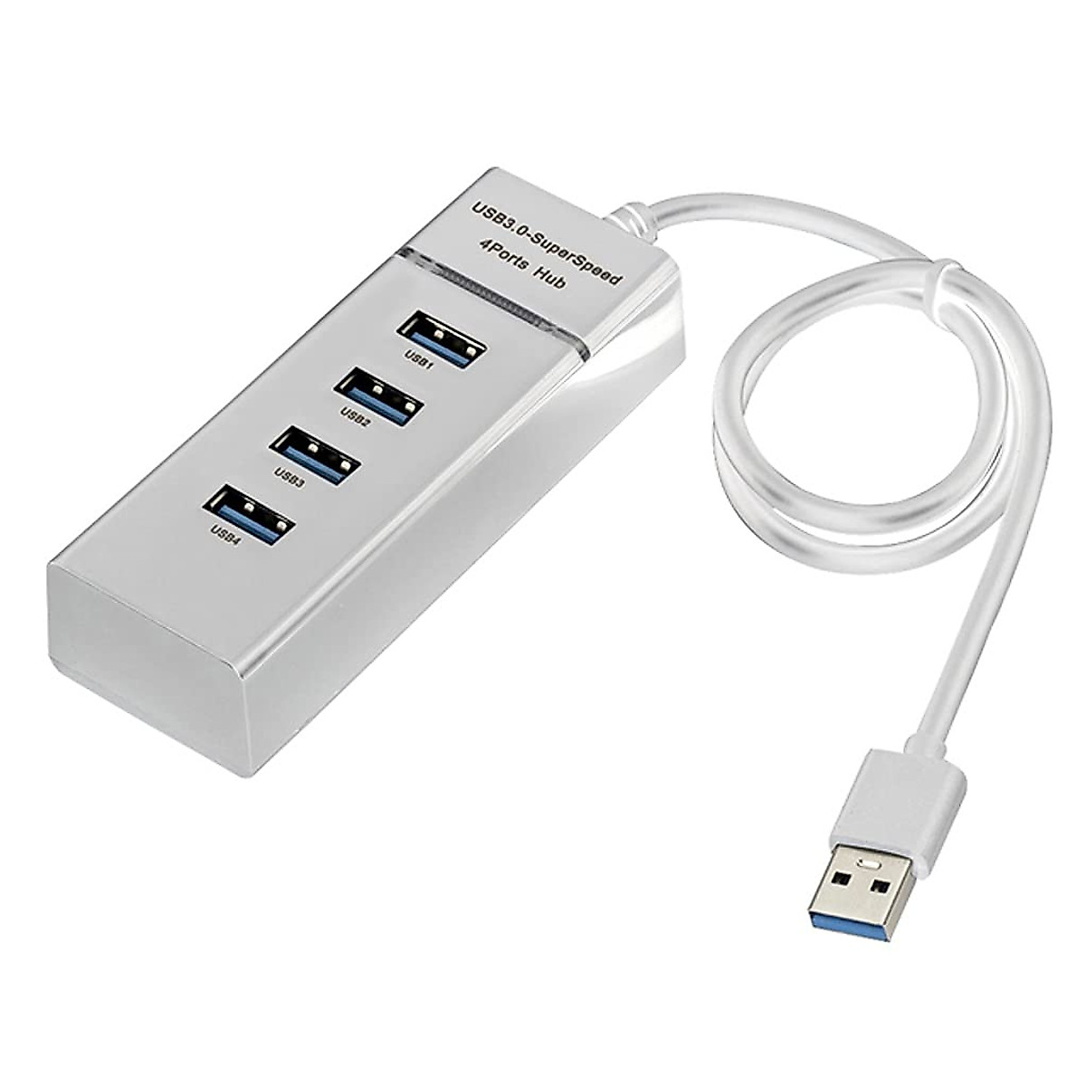CUJUX USB3.0 Extender Multi-Port USB 1 to 4 Cable Adapter Laptop Hub Docking Station 4-Port Hub with 5Gbps Data Transmission Speed (Color : White)