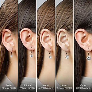 MAX + STONE 4 CT.TW | 14k Real Yellow Gold Leverback Cubic Zirconia Drop Dangle Earrings for Women