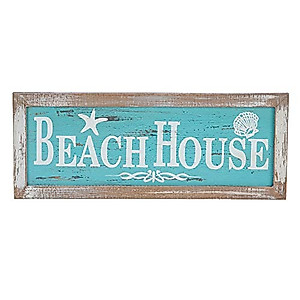 Beachcombers Beach House Framed Coastal Plaque Sign Wall Hanging Decor Decoration for The Beach Multi
