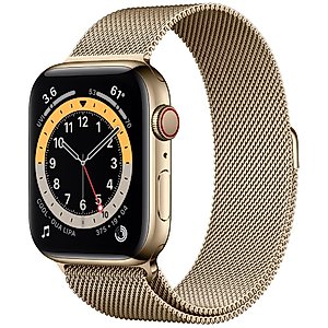 Apple Watch Series 6 40mm Gold Aluminum Milanese Loop (GPS+Cellular) M02P3LL/A (Renewed)