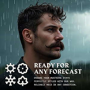 Striking Viking Mustache Wax & Comb Kit - Beard & Mustache Care for Men with Strong Hold Natural Beeswax - Tame, Style & Groom, Sandalwood Scent, 2 Ounce