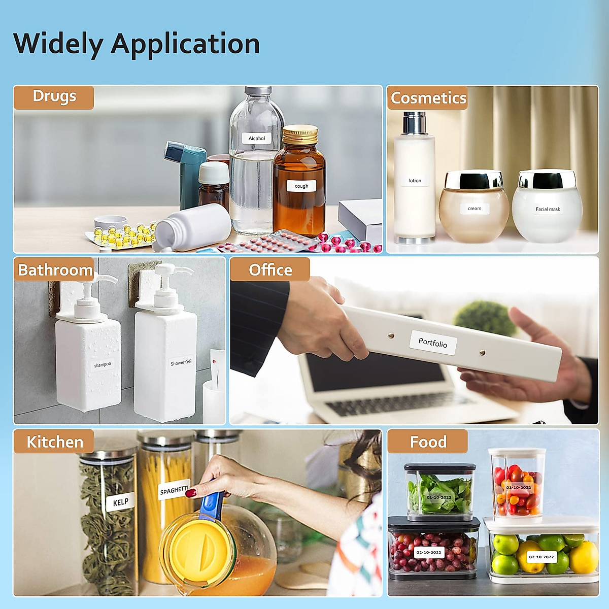 JADENS Label Maker Machine with Tape, D110 Portable Bluetooth Label Printer for Storage, Shipping, Barcode, Mailing, Office, Home, Organizing, Sticker Maker Mini Label Maker with Multiple Templates