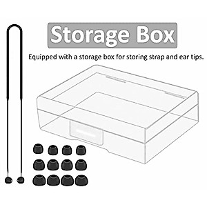 Strap Ear Tips Kit Compatible with Beats Studio Buds, Anti-Lost Soft Silicone Lanyard Neck Rope Cord Leash Replacement Gel Eartips Earbuds Skin Accessories for Studio Buds - Black