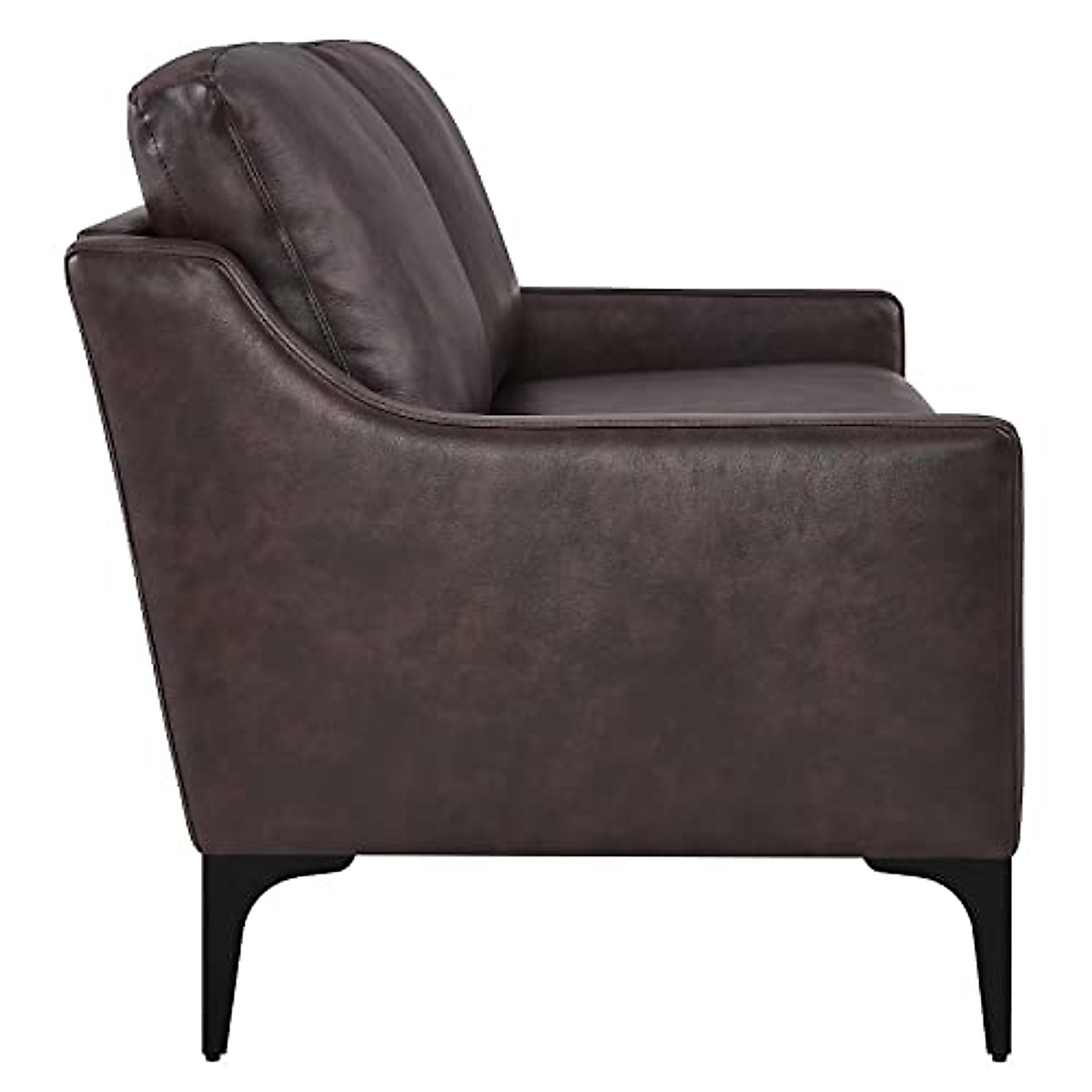 Modway Corland Upholstered Leather Loveseat, Brown
