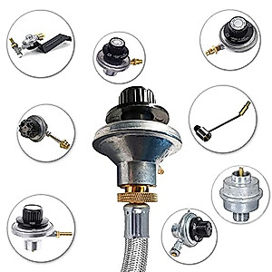 MCAMPAS 6FT Propane Hose Adapter 1lb to 20lb with Guage,1lb to 20lb Stainless Braided Propane Propane Tank Hose Adapter Converter for Coleman Stoves, Blackstone Grills, Buddy Heater, Tabletop Grill