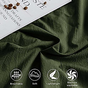 ETDIFFE California King Duvet Cover, 3pc Soft Farmhouse Cal King Size Bedding Comforter Cover Set, 1 Lightweight Cali King Microfiber Duvet Cover and 2 Pillowcases for Women Men, Dark Olive Green