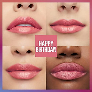 MAYBELLINE New York Super Stay Ink Crayon Matte Longwear Lipstick Makeup, Long Lasting Matte Lipstick with Built-In Sharpener, Limited Edition Birthday Collection, Happy Birthday!, 0.04 oz