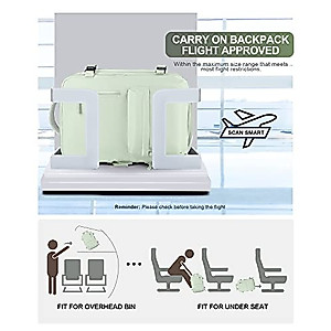 VGCUB Large Travel Backpack,Carry on Backpack for Women Men Airline Approved Gym Backpack Waterproof Business Laptop Daypack,Green With Toiletry Bag