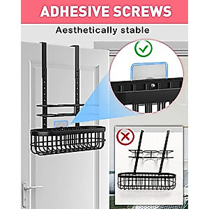 Hair Dryer Holder, Hair Dryer Holder Adjustable Height, Bathroom Hair Dryer Organizer Under Sink, Over Door/Over Cabinet Hair Dryer Holder for Flat Irons, Curling Wands, 3 Sections Large Capacity